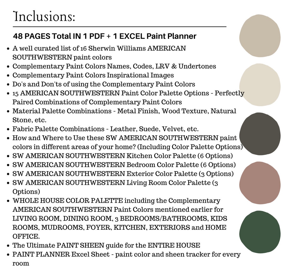AMERICAN SOUTHWEST Sherwin Williams Color Palette, Earthy Color Palette ...