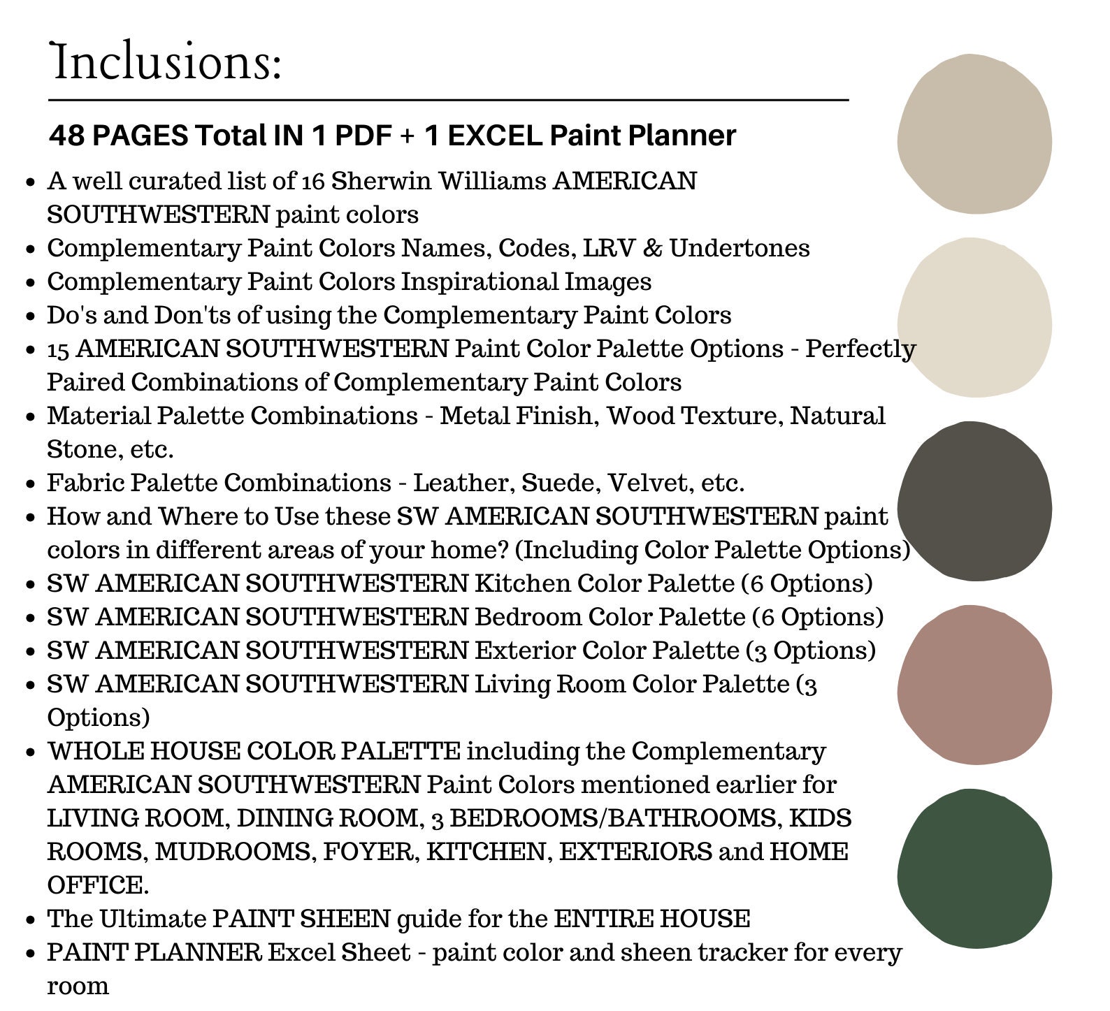 AMERICAN SOUTHWEST Sherwin Williams Color Palette, Earthy Color Palette ...