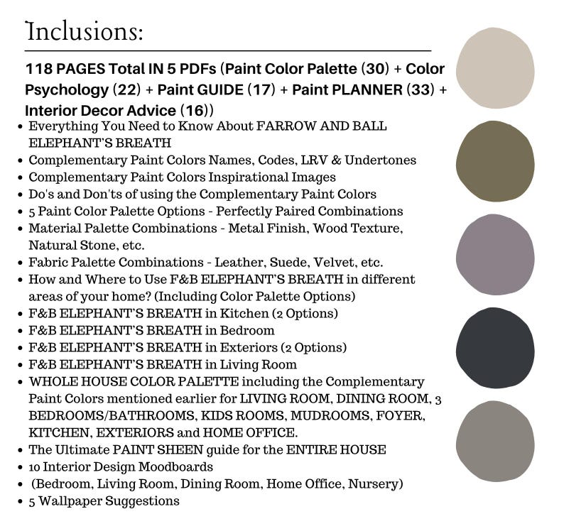 Farrow and Ball ELEPHANT'S BREATH Color Palettes, Elephant's Breath ...