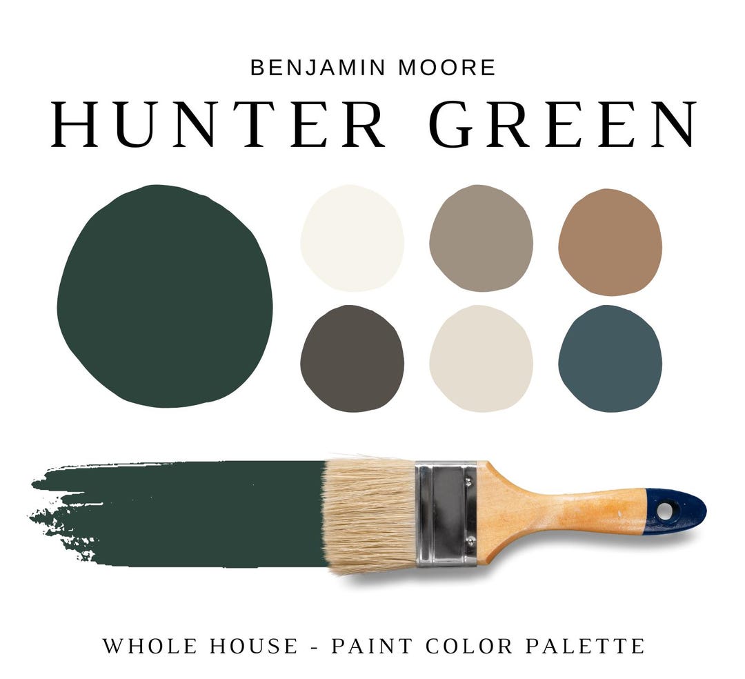 Benjamin Moore HUNTER GREEN Color Palette, Dark Green Paint for Walls ...