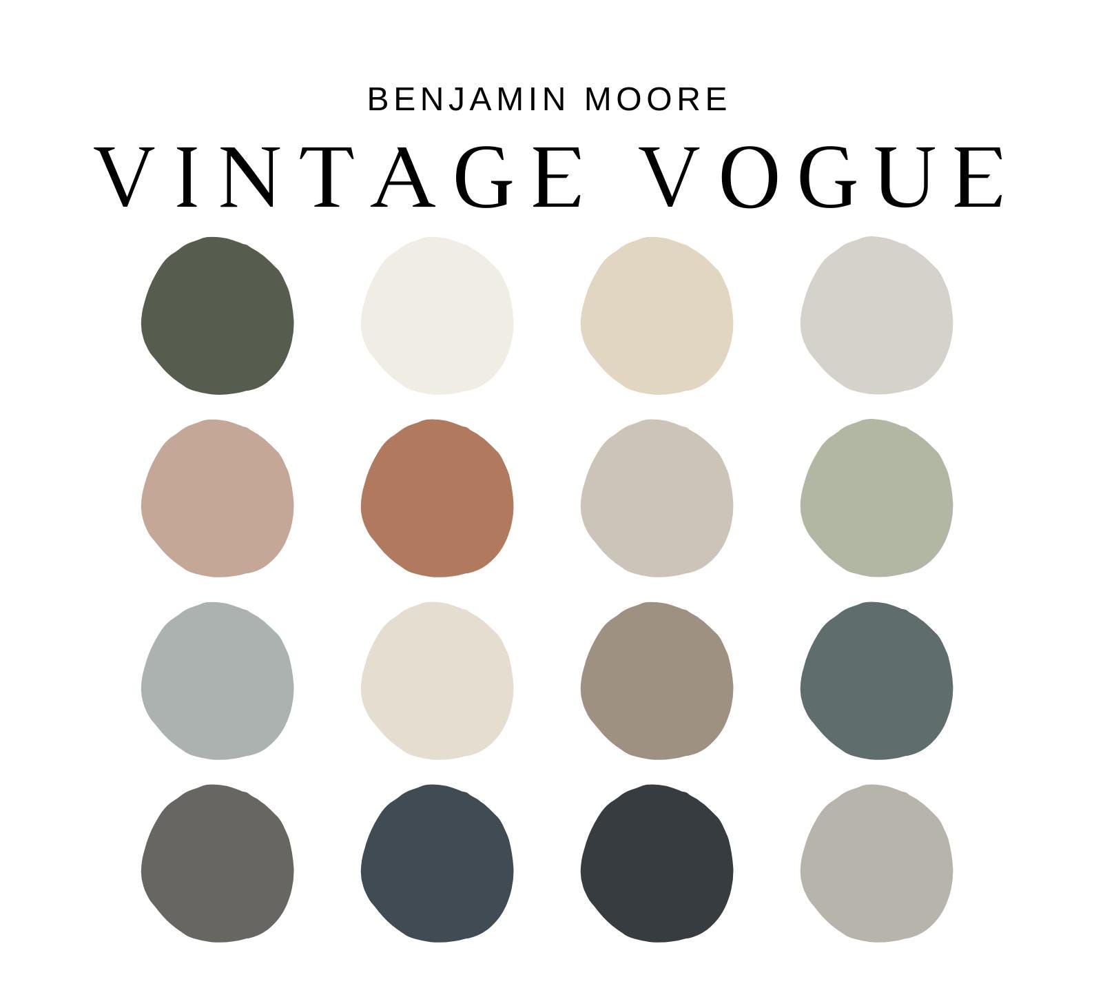 Benjamin Moore VINTAGE VOGUE Color Palette, Benjamin Moore Dark Green ...
