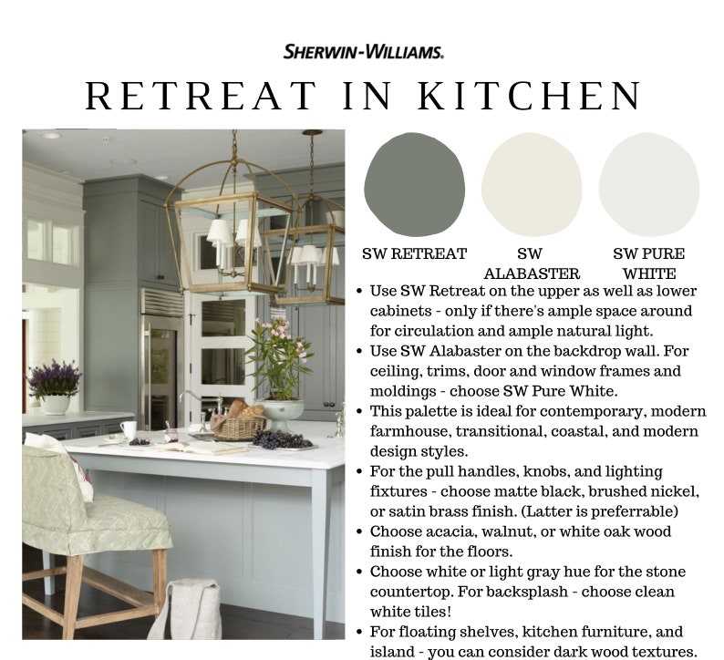Sherwin Williams RETREAT Paint Color Palette RETREAT - Etsy