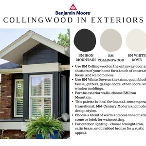 Benjamin Moore COLLINGWOOD Color Palette Collingwood Gray - Etsy