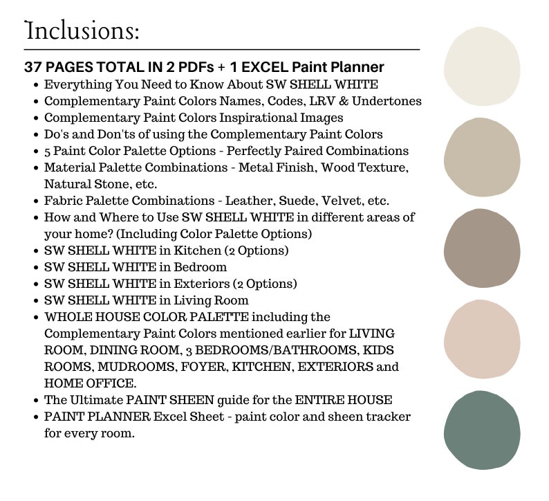 SHELL WHITE Sherwin Williams Color Palette, SW Shell White Paint ...