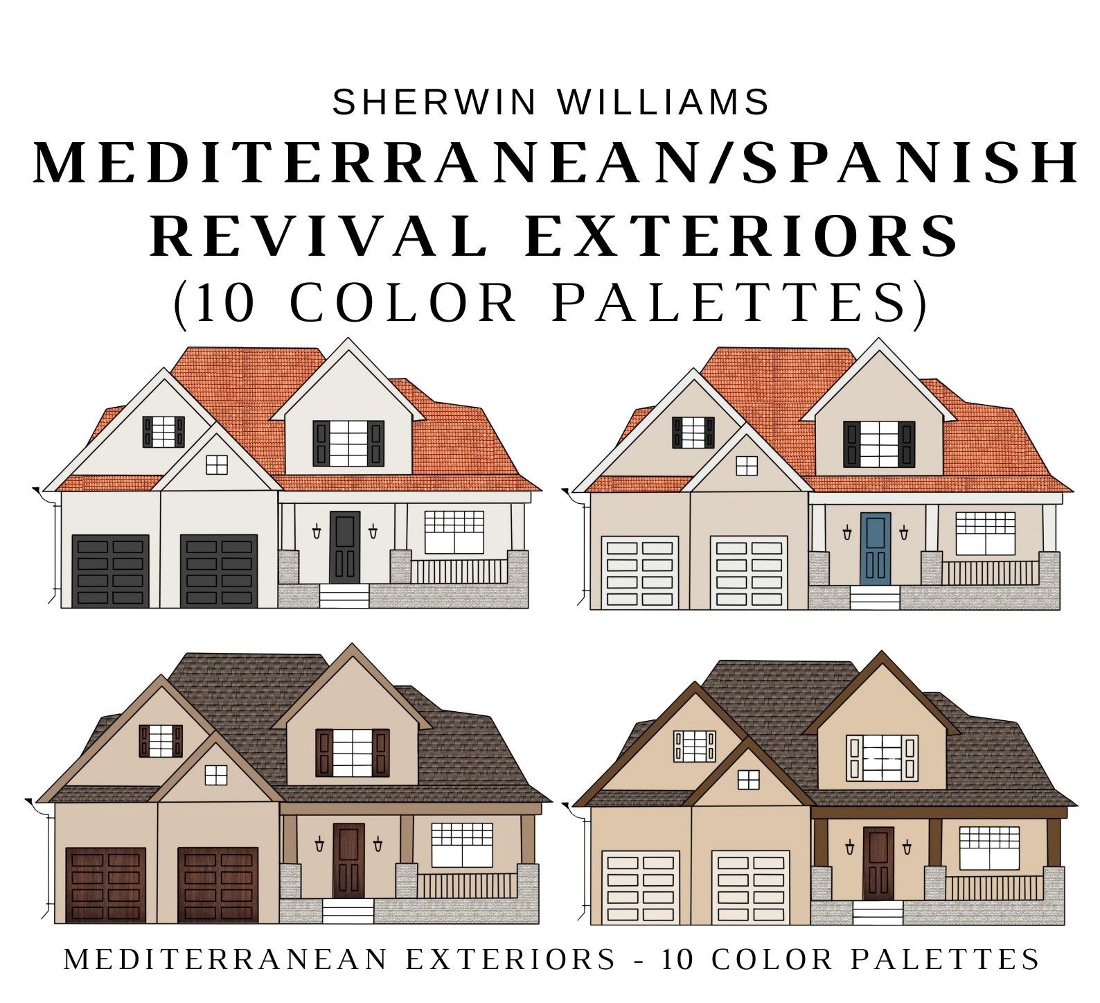 MEDITERRANEAN EXTERIOR Sherwin Williams Color Palette, Spanish Revival ...