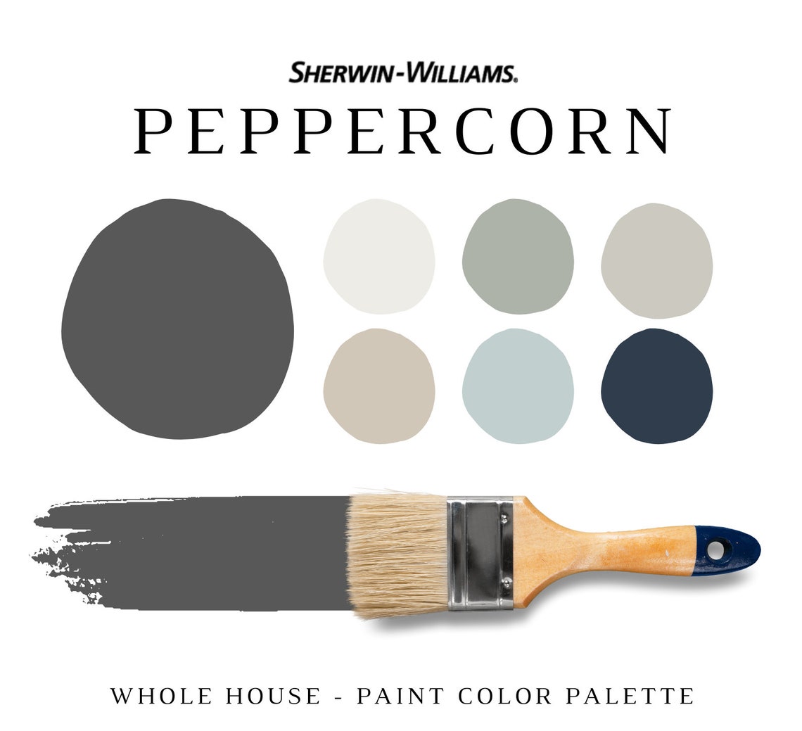 Sherwin Williams PEPPERCORN Color Palette Best Selling Gray - Etsy