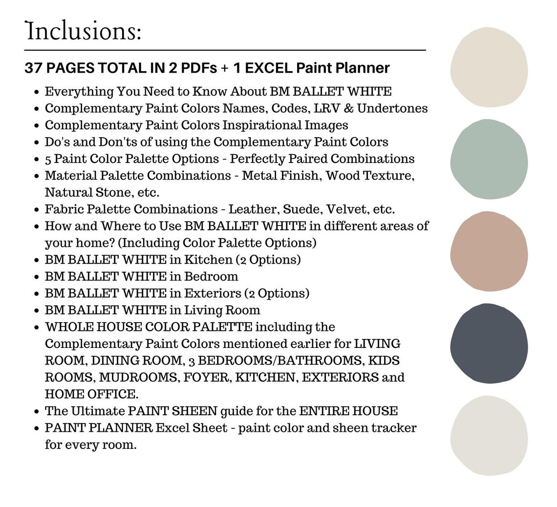 Benjamin Moore BALLET WHITE Color Palette, Soft White Paint, Ballet ...