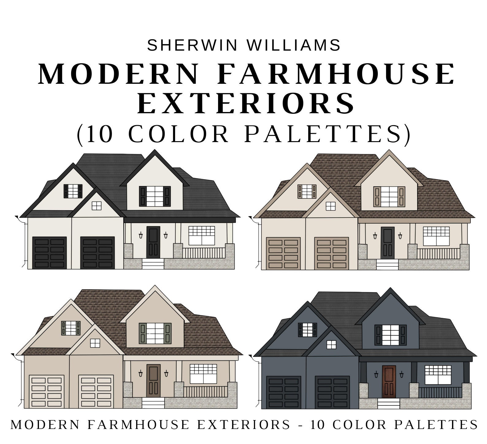 MODERN FARMHOUSE EXTERIOR Sherwin Williams Color Palette, White House ...