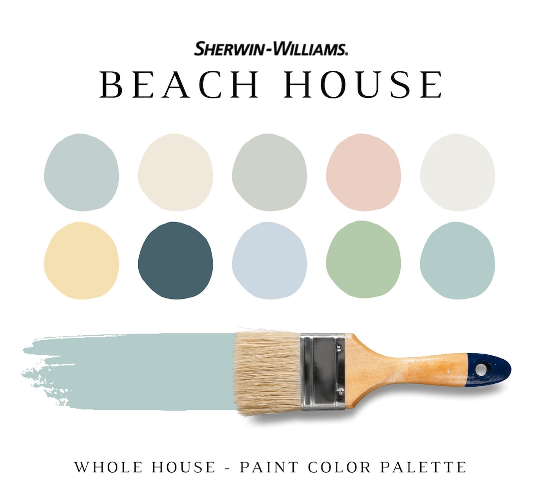 BEACH HOUSE Sherwin Williams Paint Color Palette Calm - Etsy