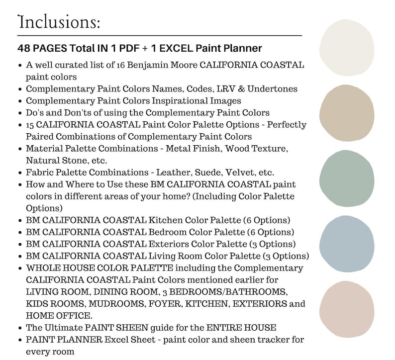 CALIFORNIA COASTAL Benjamin Moore Color Palettes, Benjamin Moore ...