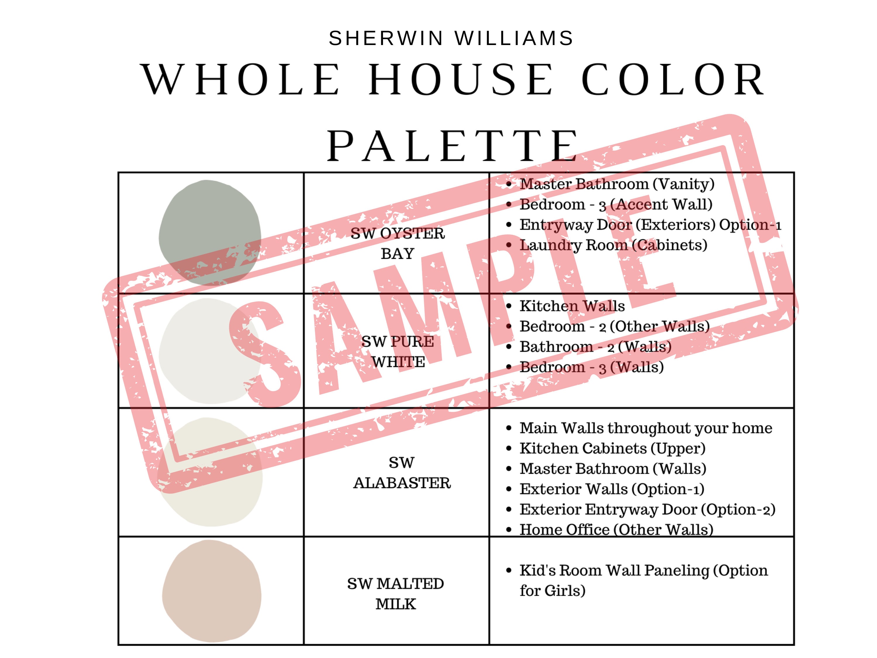 RUSTIC FARMHOUSE Color Palette Sherwin Williams Rustic Paint - Etsy
