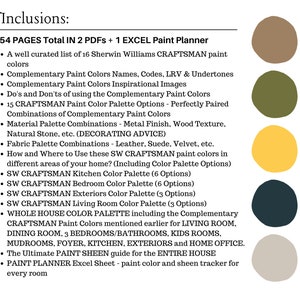 CRAFTSMAN Sherwin Williams Color Palette, CRAFTSMAN Home Paint Colors ...