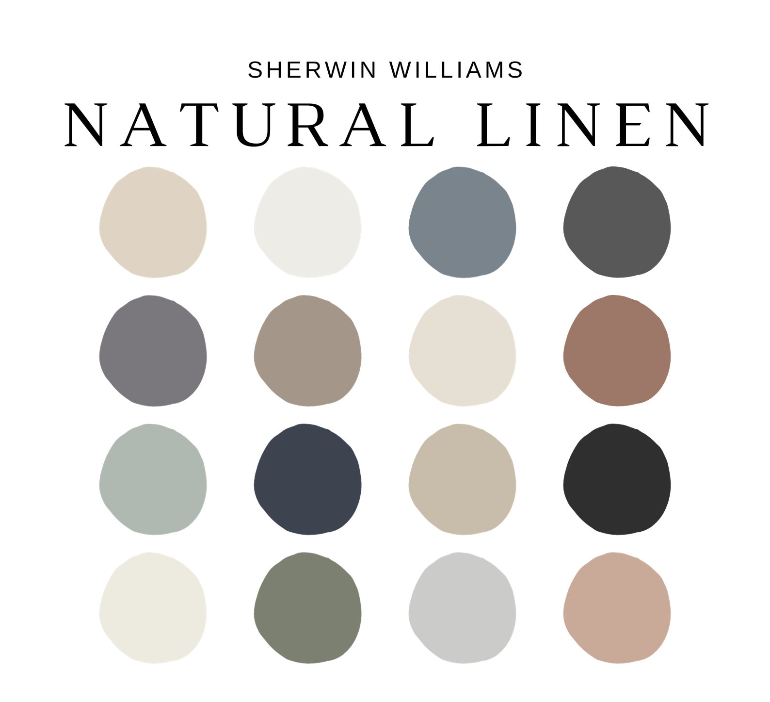 Sherwin Williams NATURAL LINEN Color Palette, Neutral Paint Color ...