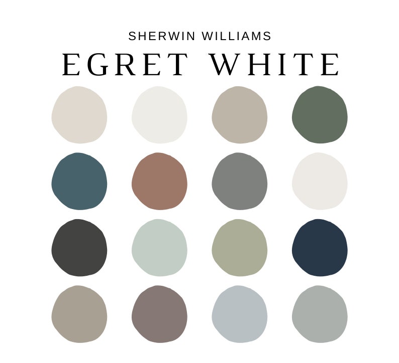 Sherwin Williams EGRET WHITE Color Palette, Egret White Coordinating ...
