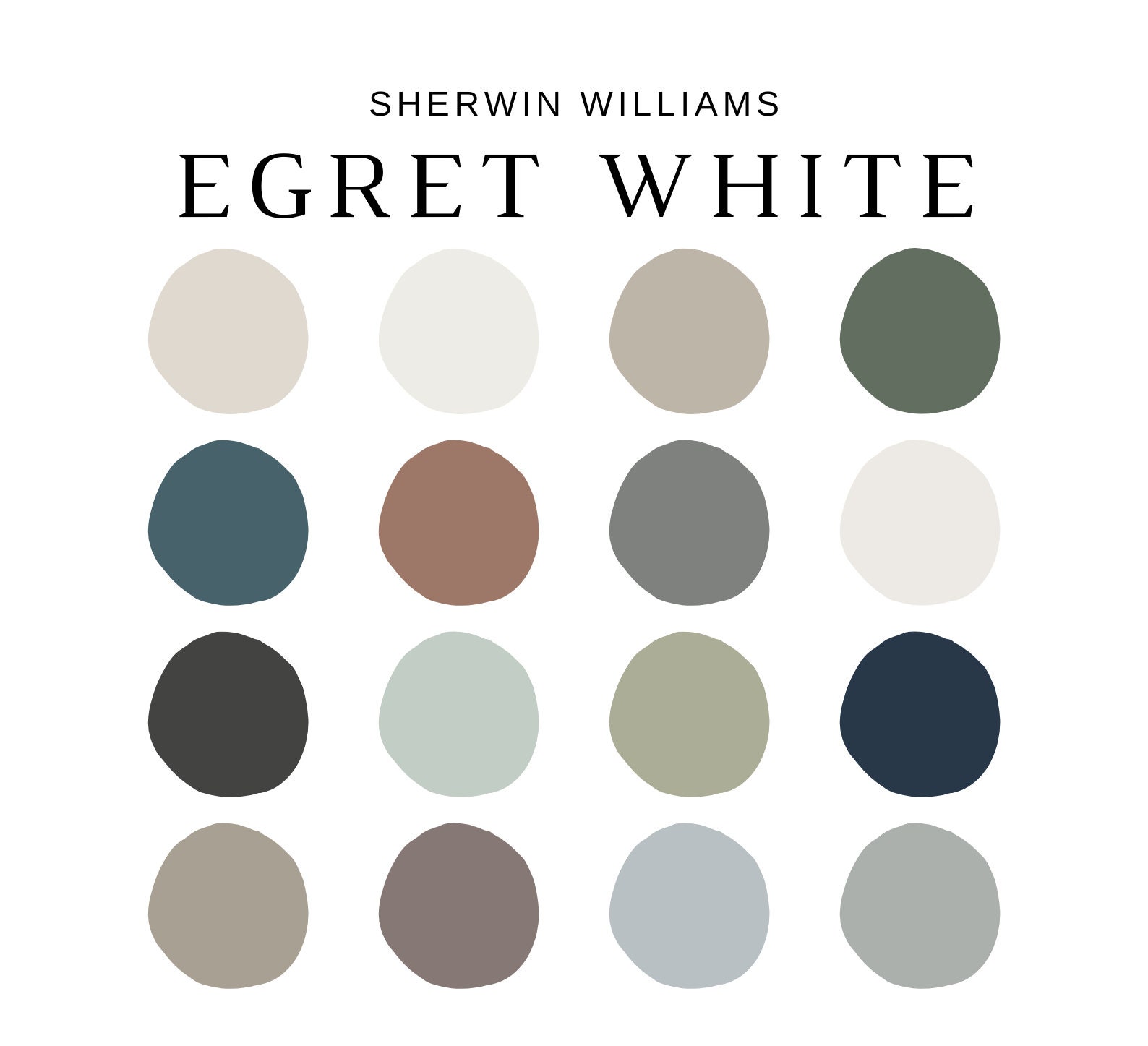 Sherwin Williams EGRET WHITE Color Palette, Egret White Coordinating ...