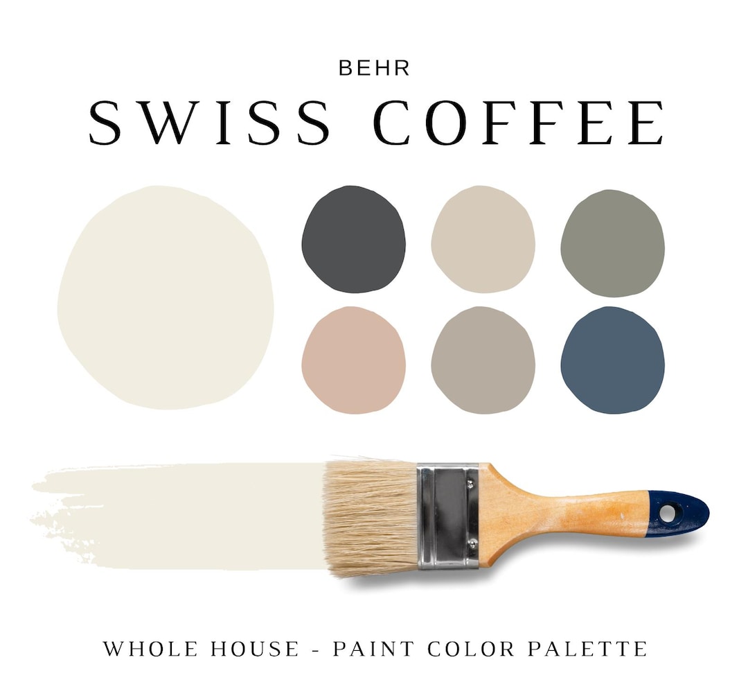 Behr SWISS COFFEE Paint Color Palette, Neutral Colors, Coordinating ...