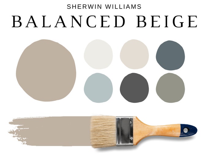 BALANCED BEIGE Whole House Paint Palette Sherwin Williams Color Palette 2025 Best Warm Neutral ...