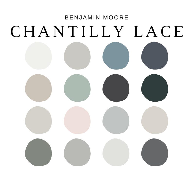 Benjamin Moore CHANTILLY LACE Color Palette, Modern Color Scheme ...