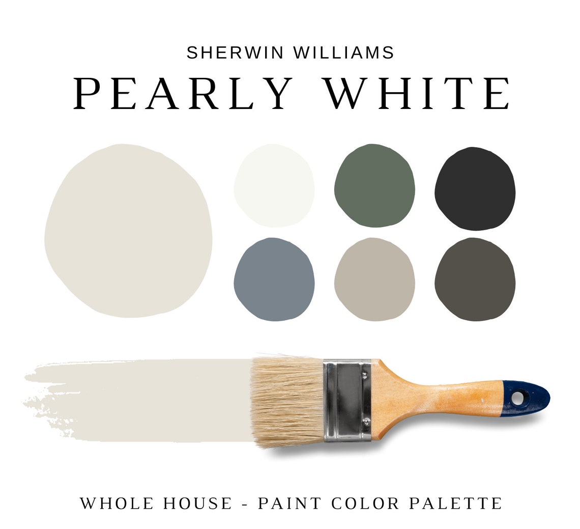 PEARLY WHITE Sherwin Williams Color Palette, Pearly White Paint, Modern ...