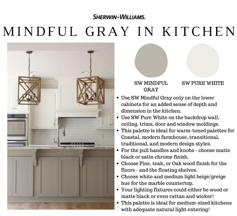 Sherwin Williams MINDFUL GRAY Coordinating Colors for the - Etsy