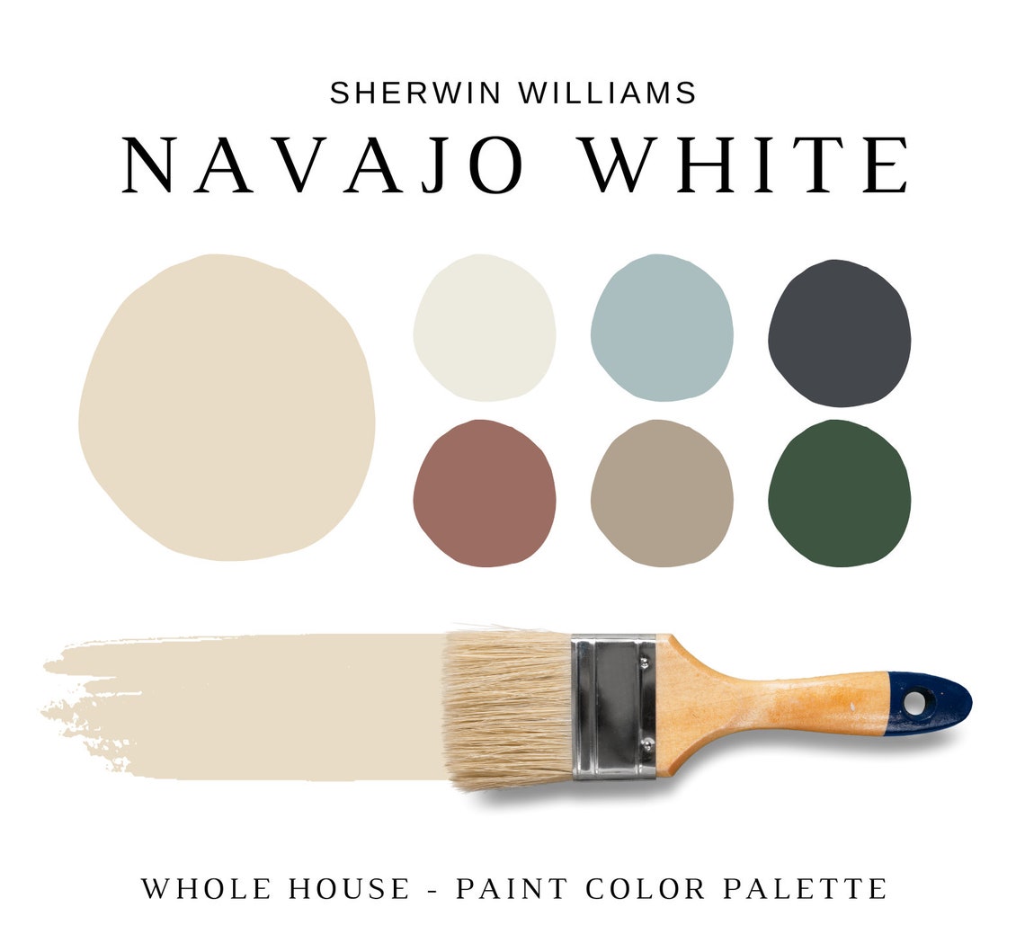 Sherwin Williams NAVAJO WHITE Paint Palette, Interior Colors, Light ...