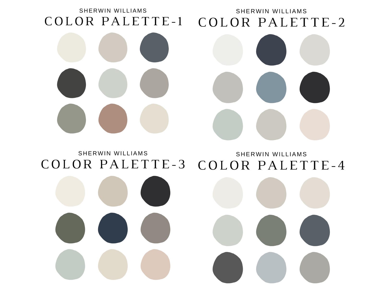 Sherwin Williams 16 NEUTRAL WHOLE HOUSE Color Palettes, Whole House ...