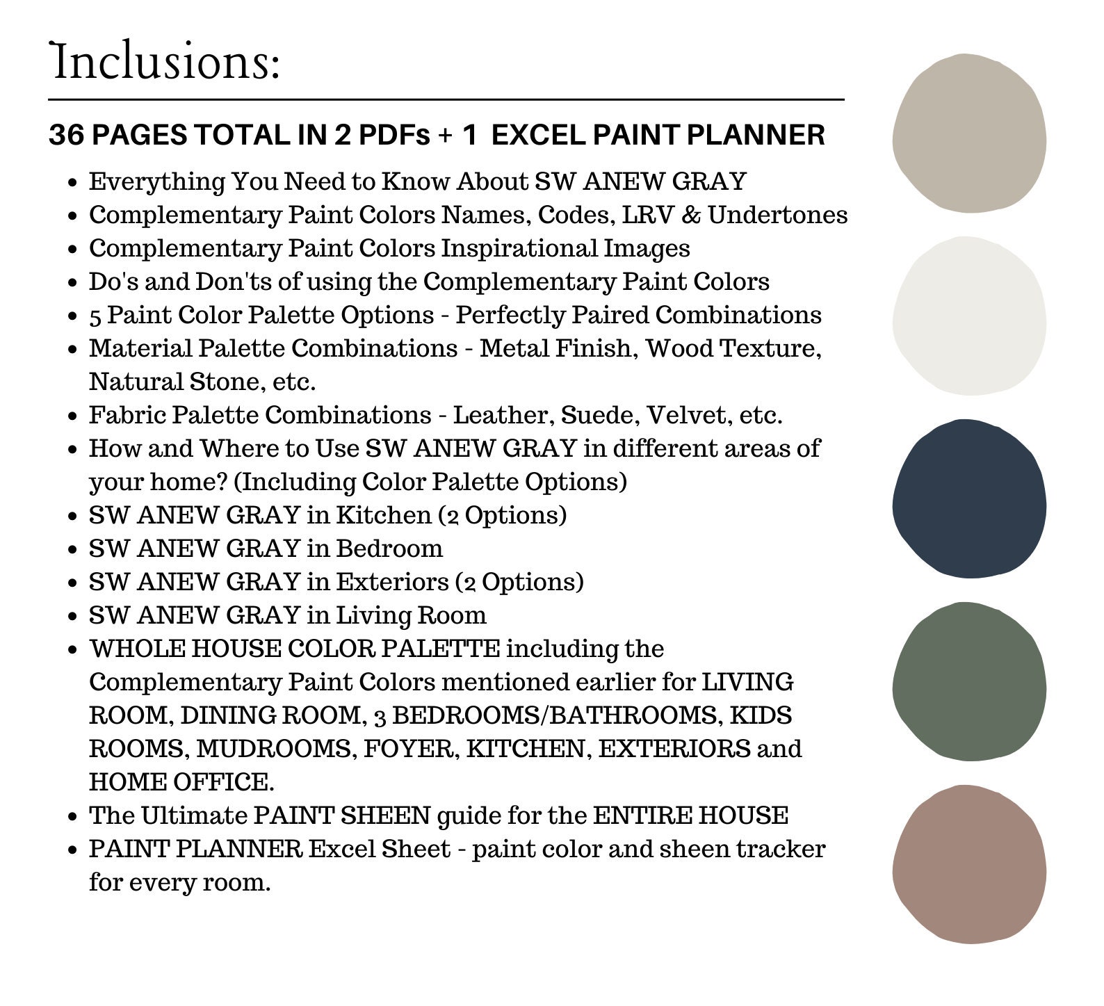 Sherwin Williams ANEW GRAY Color Palette, Neutral Colors for Home ...