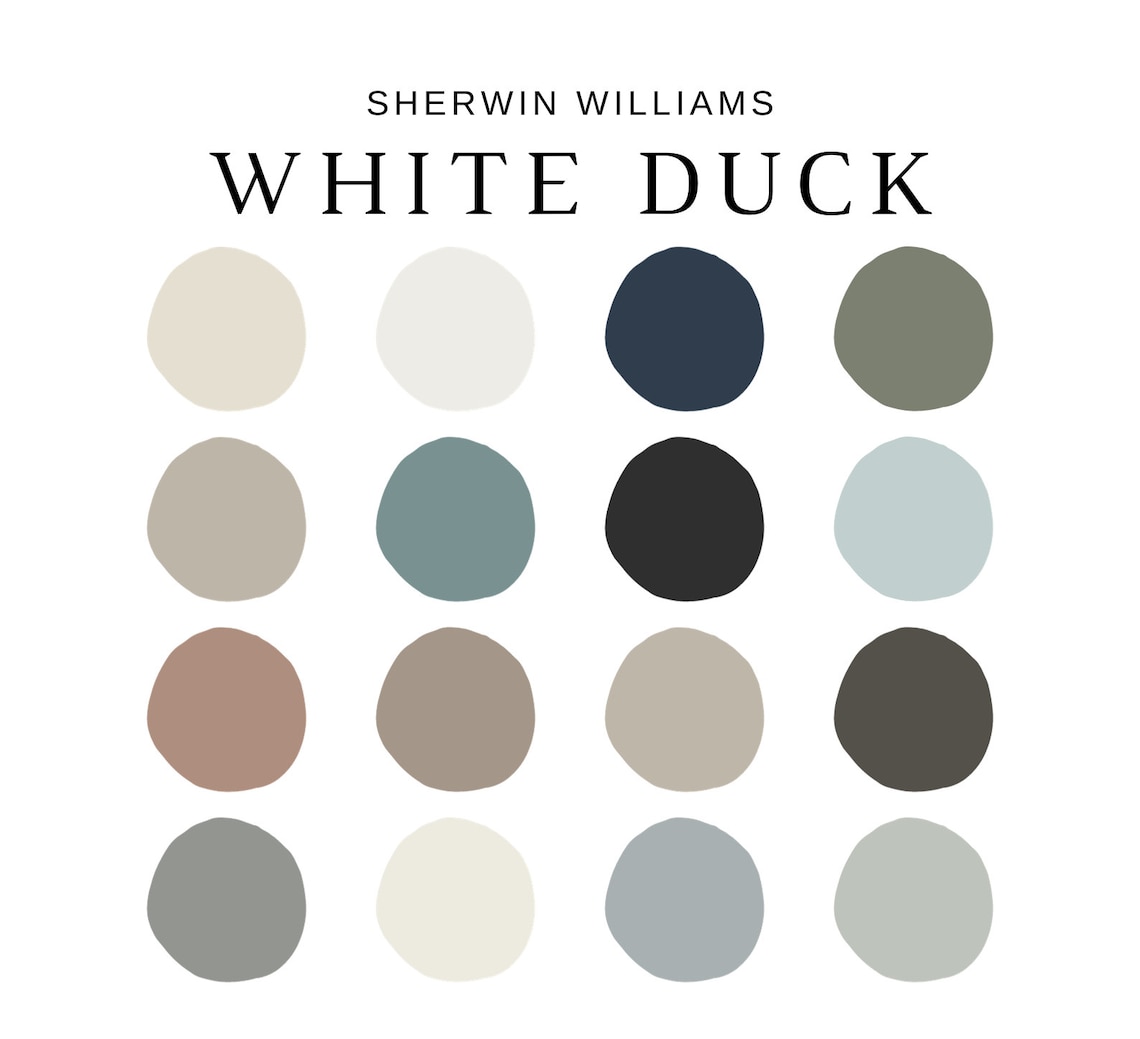 WHITE DUCK Sherwin Williams Color Palette, Warm Neutrals, Coordinating ...