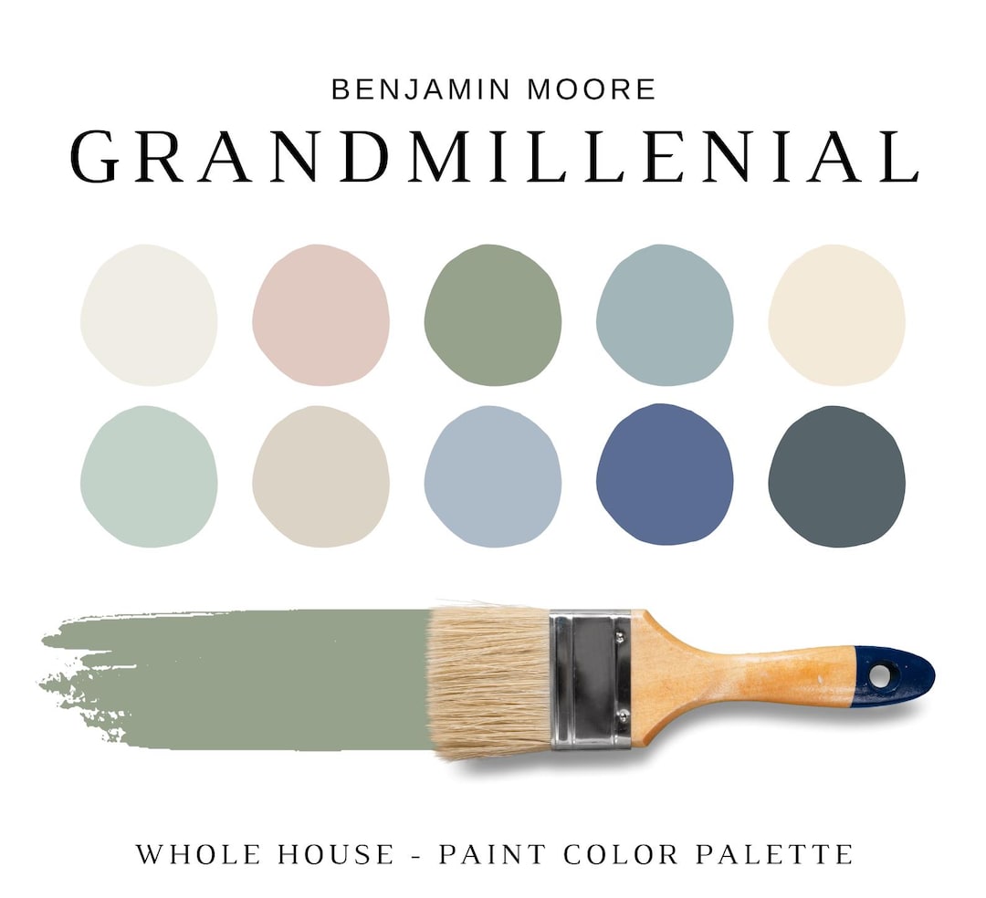 GRANDMILLENIAL Benjamin Moore Color Palette, GRANNY Chic, Vintage ...
