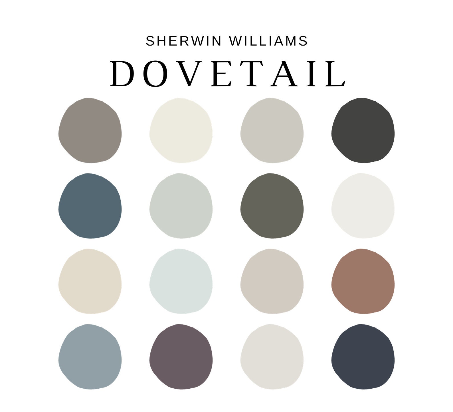 Sherwin Williams DOVETAIL Color Palette, SW Dovetail Exterior Paint ...