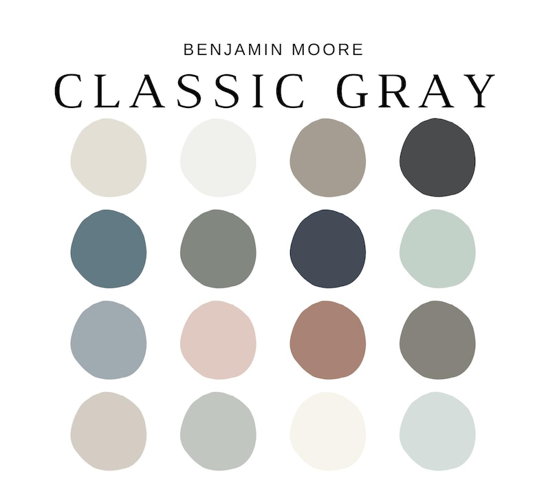 Benjamin Moore CLASSIC GRAY Color Palette, Modern Color Scheme, Classic ...