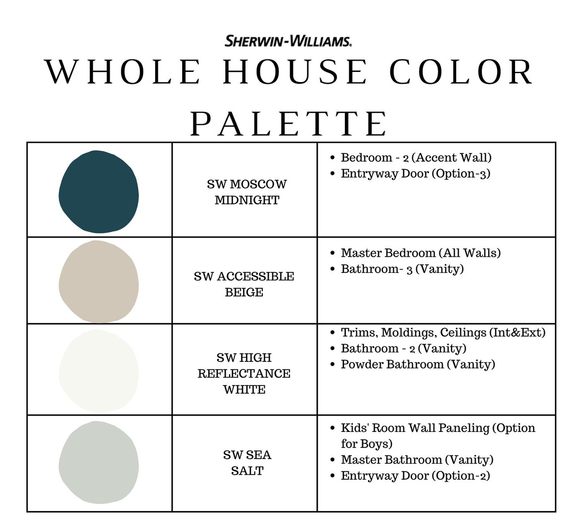 Sherwin Williams PURE WHITE Paint Color Palette Country Home - Etsy