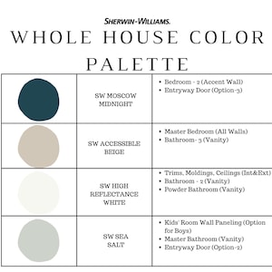 Sherwin Williams PURE WHITE Paint Color Palette Country Home - Etsy