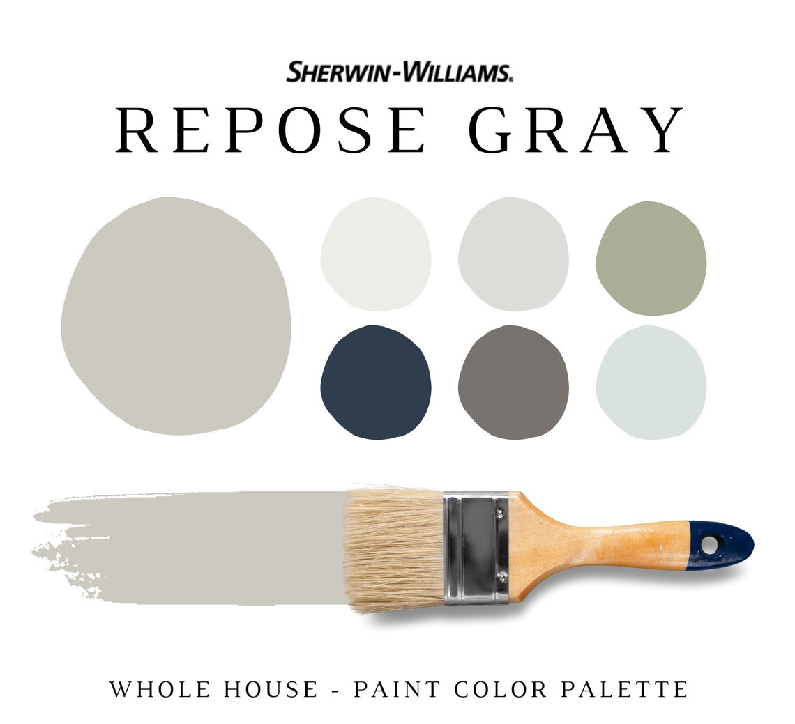 Sherwin Williams REPOSE GRAY Color Palette Repose Gray - Etsy
