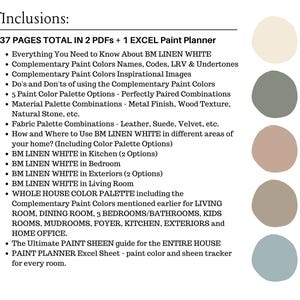Benjamin Moore LINEN WHITE Color Palette, Warm White Paint, BM Linen ...