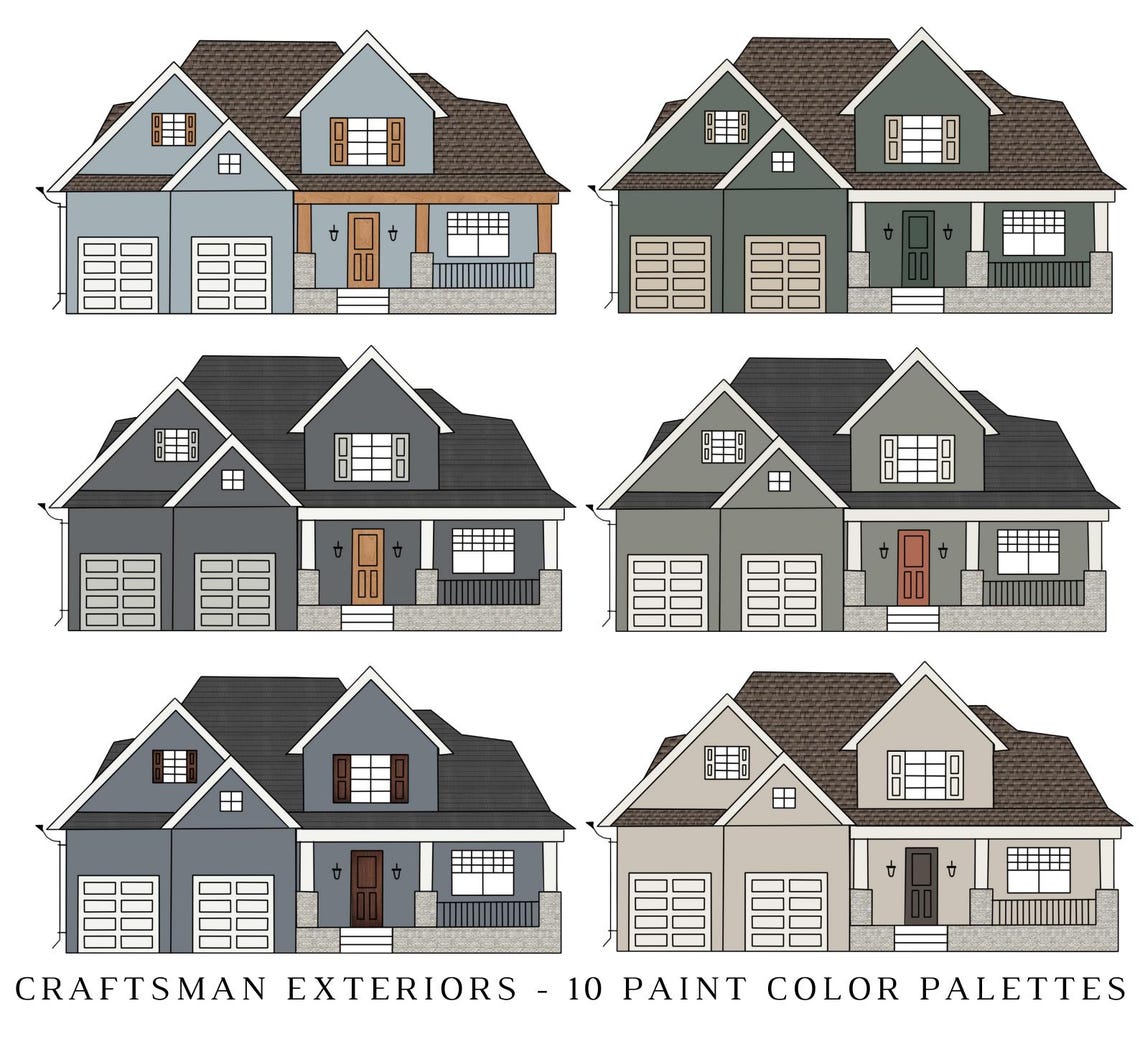 CRAFTSMAN EXTERIOR Benjamin Moore Color Palette, Craftsman Exterior ...
