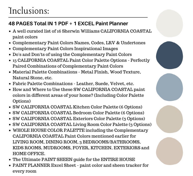 CALIFORNIA COASTAL Sherwin Williams Color Palette, Sherwin Williams ...