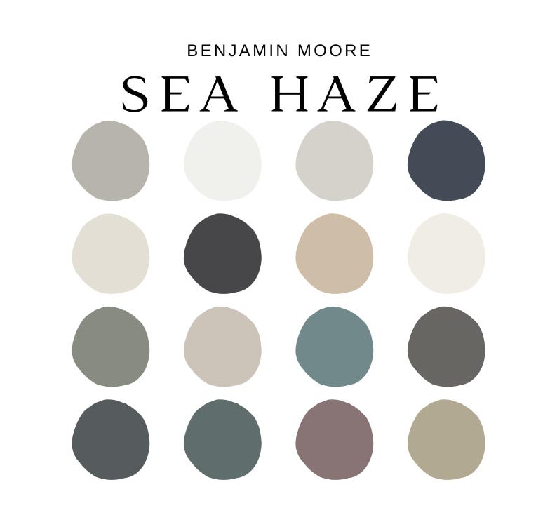 Benjamin Moore SEA HAZE Color Palettes, Benjamin Moore Green Paint, BM ...