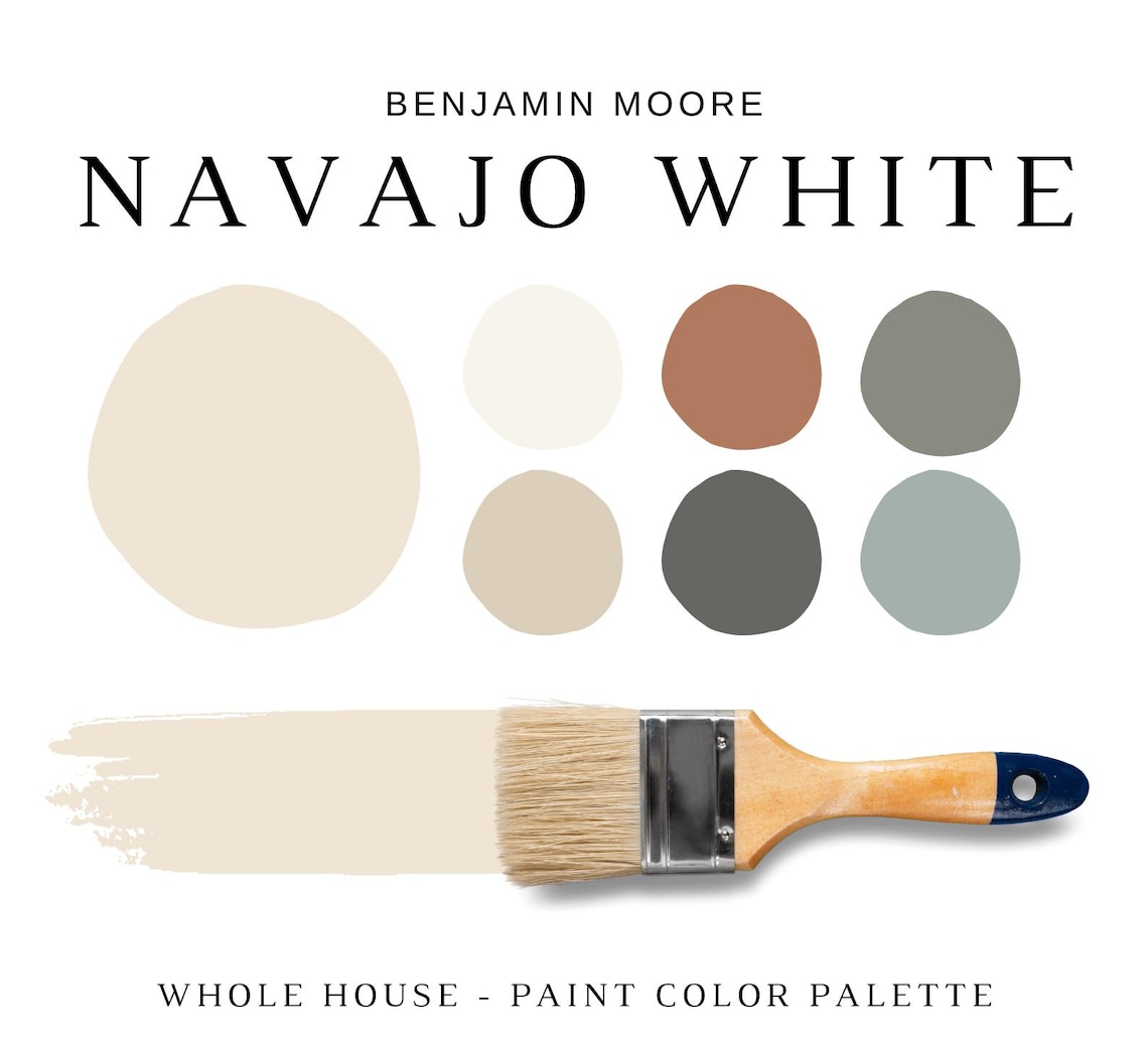 Benjamin Moore NAVAJO WHITE Color Palette, Warm White Paint, BM Navajo ...