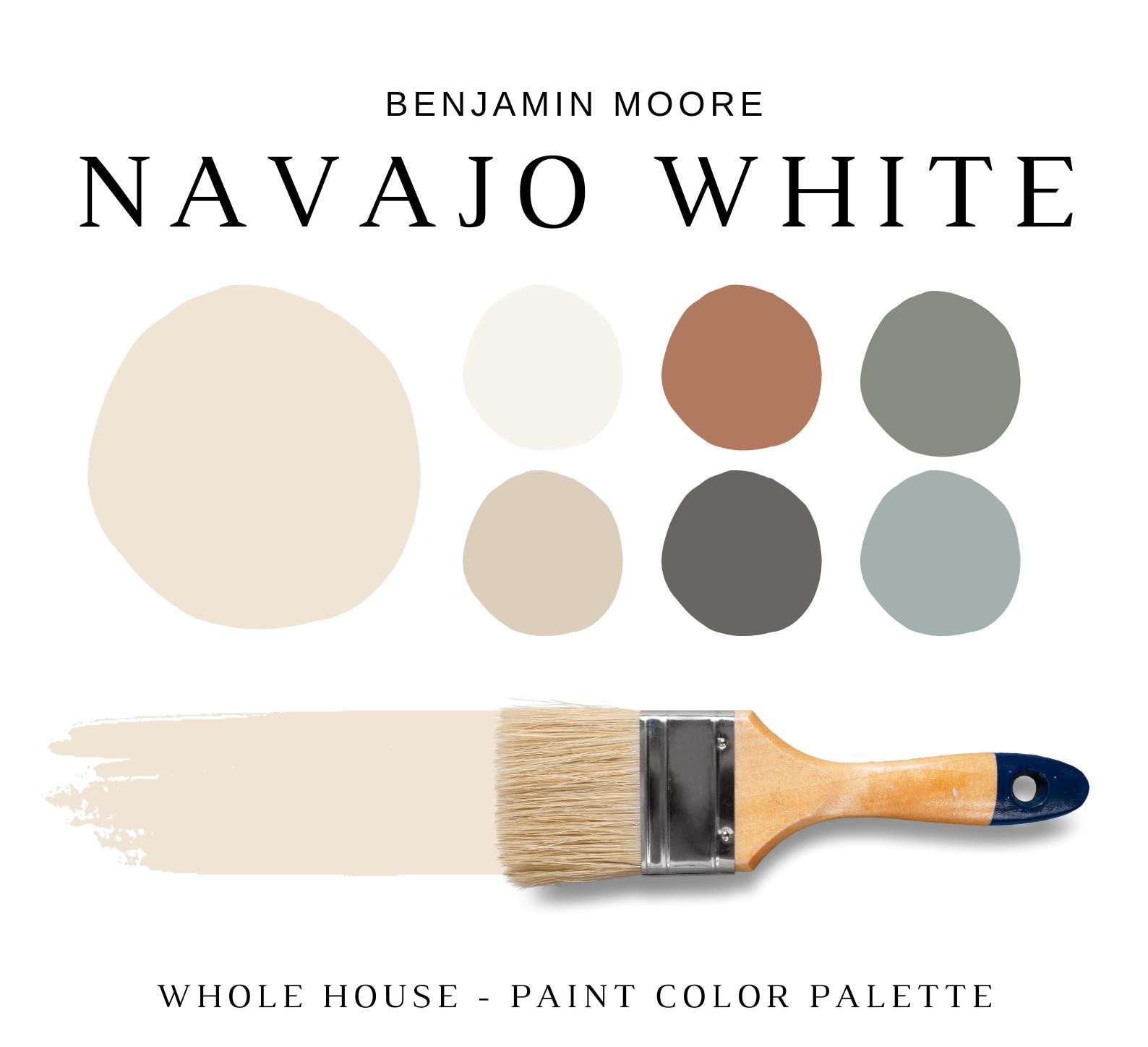 Benjamin Moore NAVAJO WHITE Color Palette, Warm White Paint, BM Navajo ...