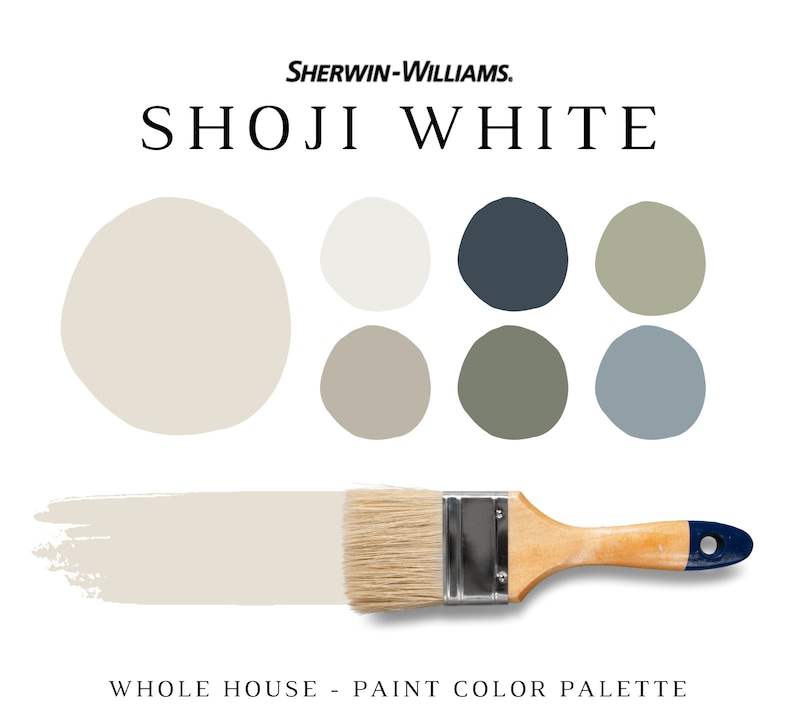Sherwin Williams SHOJI WHITE Color Palette Perfect Greige - Etsy