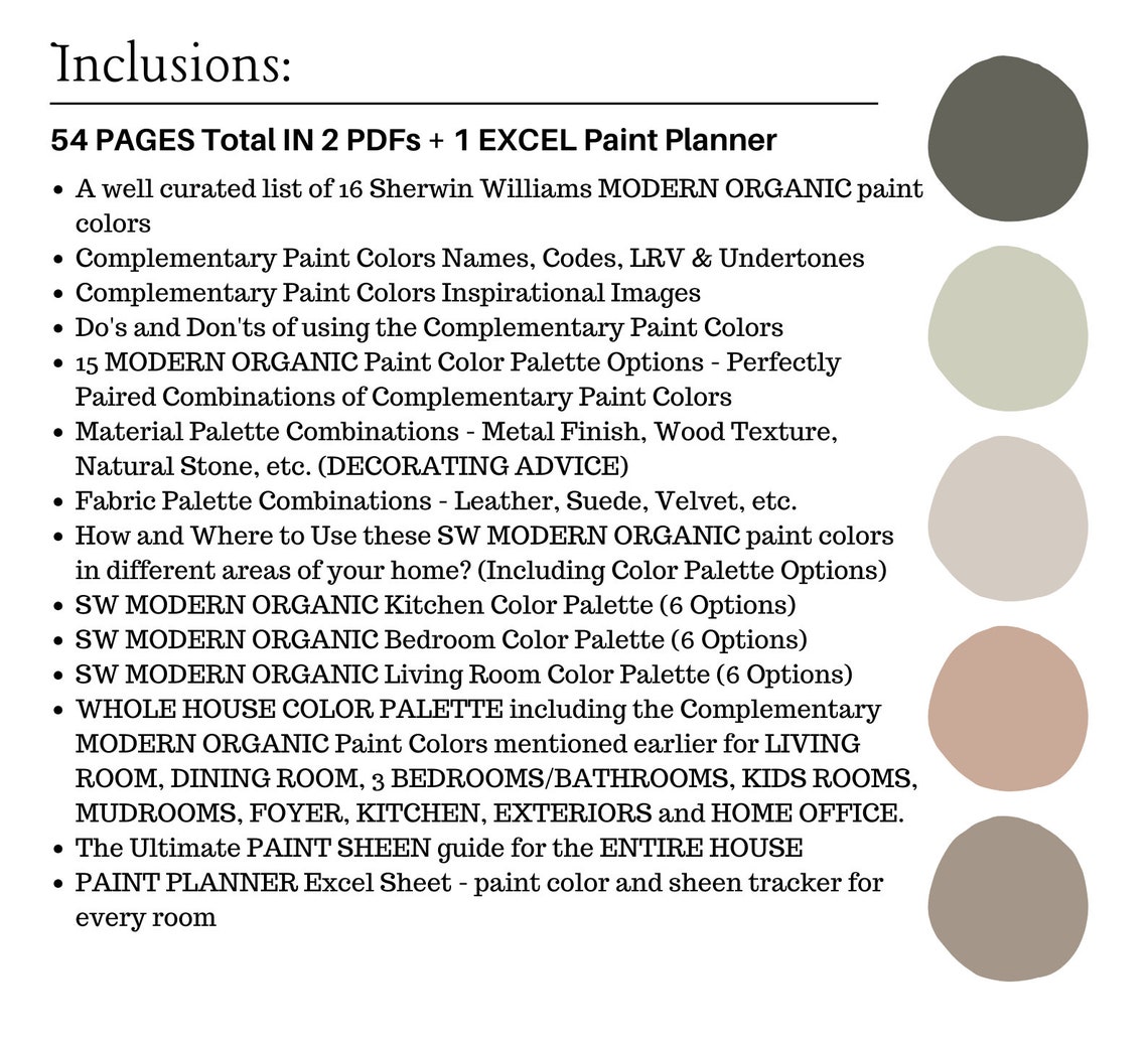 MODERN ORGANIC Sherwin Williams Paint Palette, NEUTRAL Colors, Organic ...