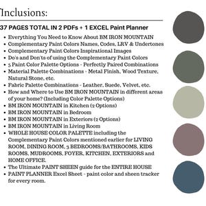 Benjamin Moore IRON MOUNTAIN Color Palettes, Iron Mountain Coordinating ...