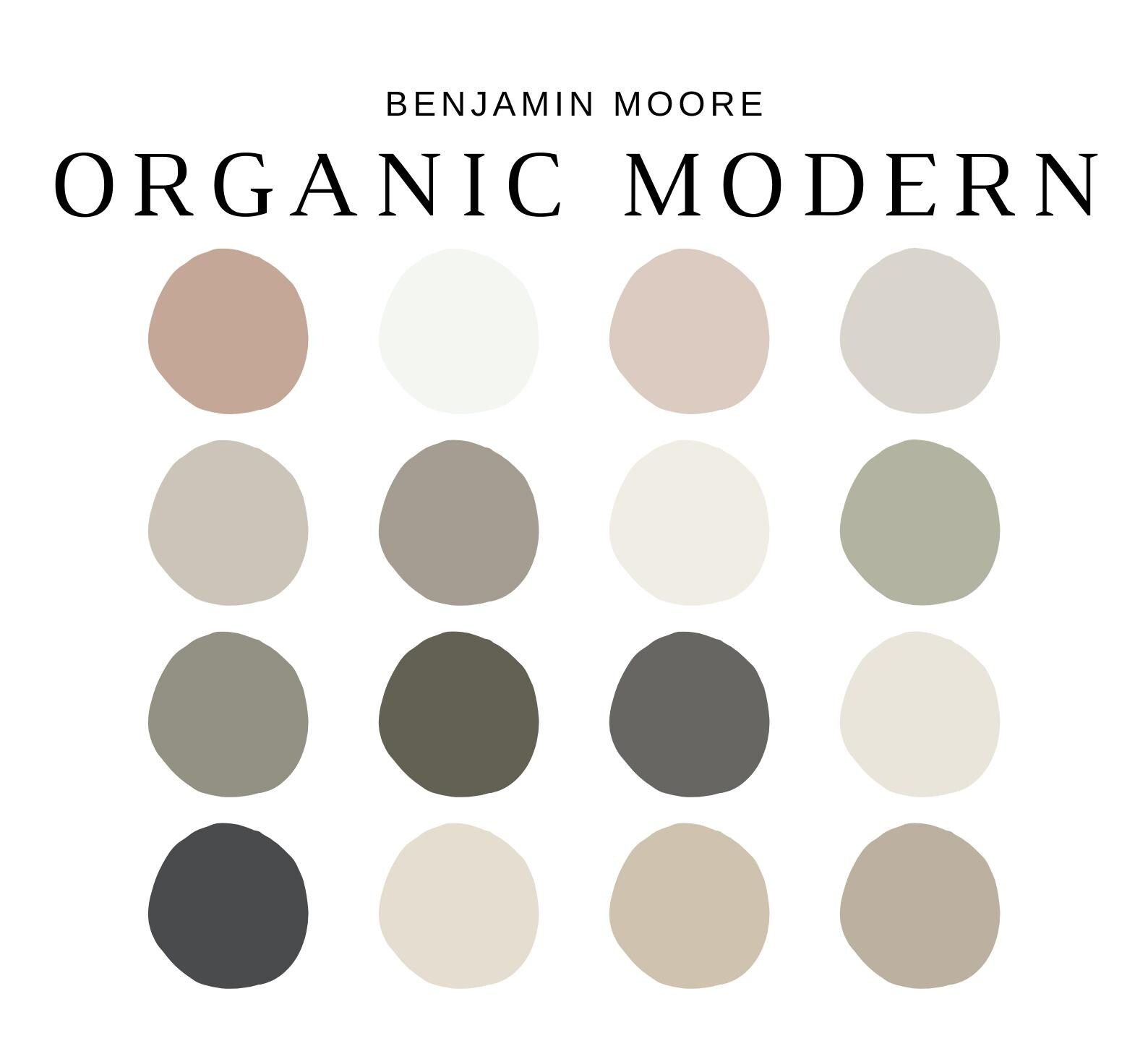 ORGANIC MODERN Benjamin Moore Paint Palette, EARTHY Organic Color ...