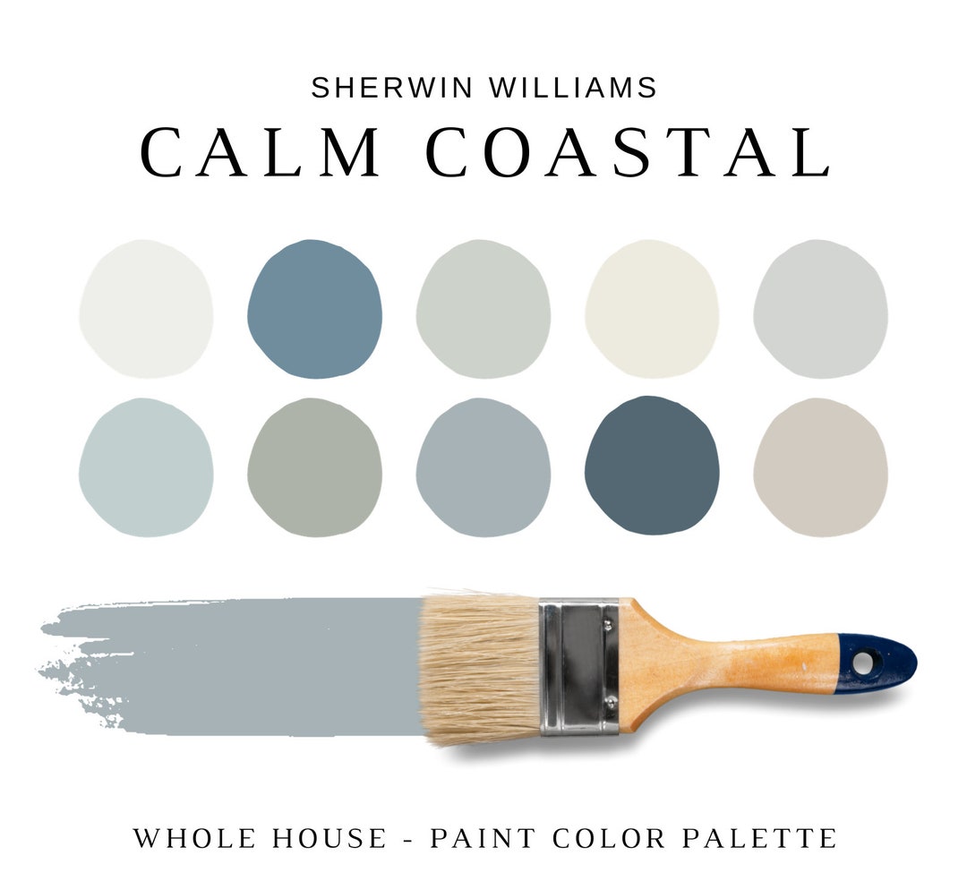 CALM COASTAL Paint Color Palette, Sherwin Williams Coastal Colors ...