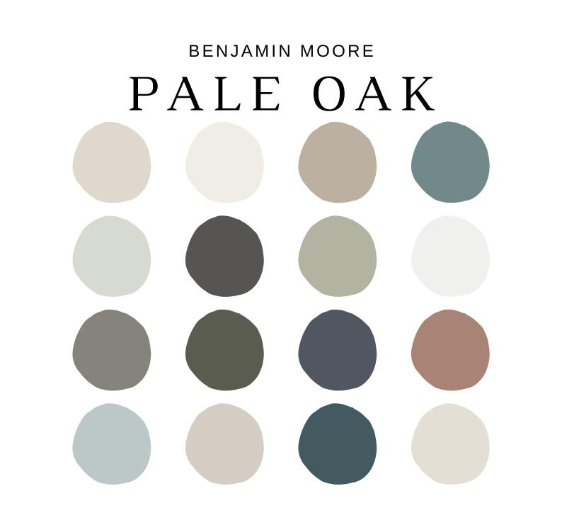Benjamin Moore PALE OAK Color Palettes, Light Greige Paint, Pale Oak ...