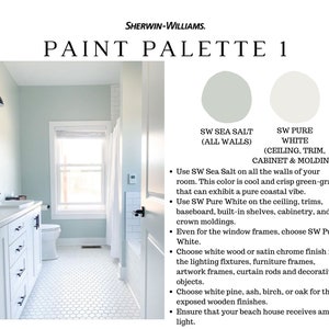 BEACH HOUSE Sherwin Williams Paint Color Palette Calm - Etsy