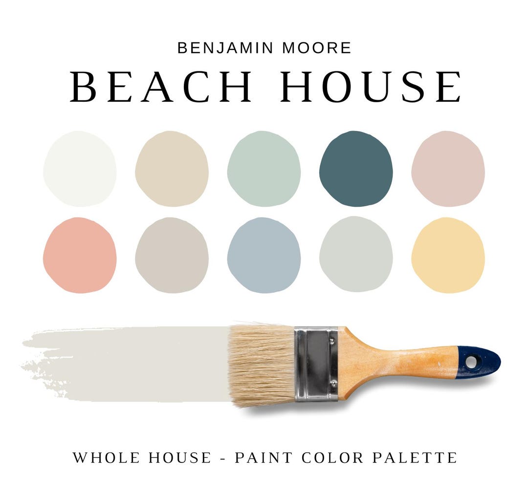BEACH HOUSE Benjamin Moore Paint Color Palette, Calm Coastal Benjamin ...