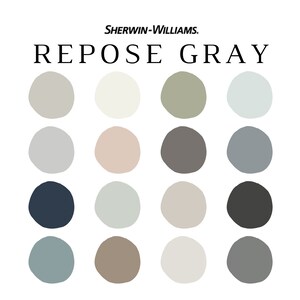 Sherwin Williams REPOSE GRAY Color Palette Repose Gray - Etsy