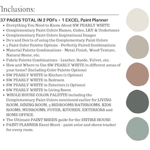 PEARLY WHITE Sherwin Williams Color Palette, Pearly White Paint, Modern ...